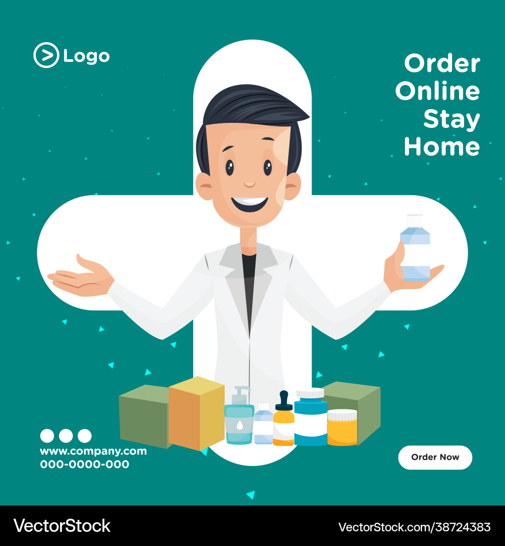 Banner design medial pharmacist Royalty Free Vector Image