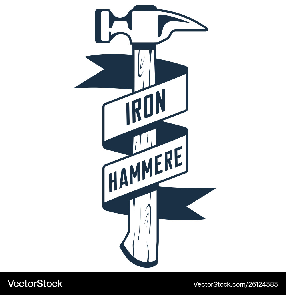 Black hammer with tape on white background Vector Image