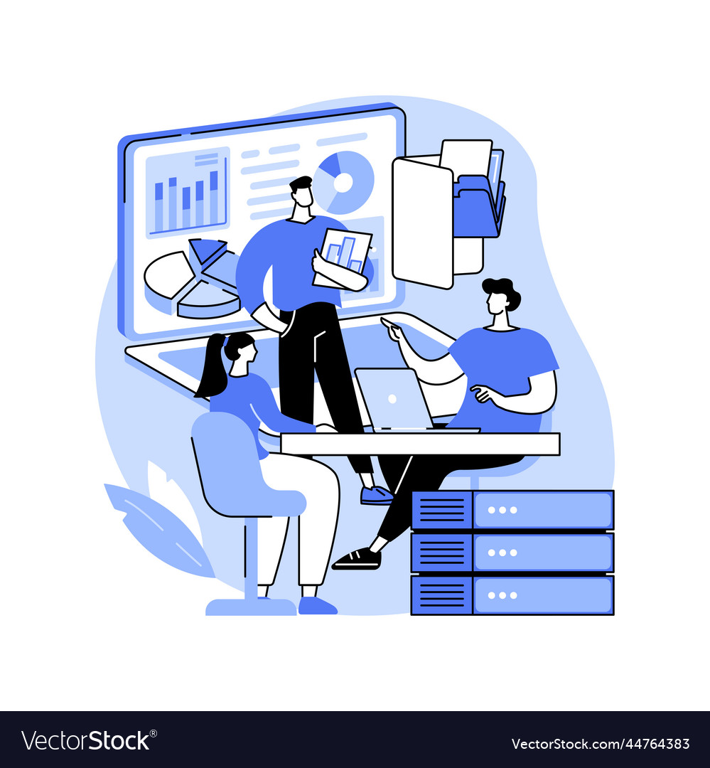 Database software isolated cartoon Royalty Free Vector Image