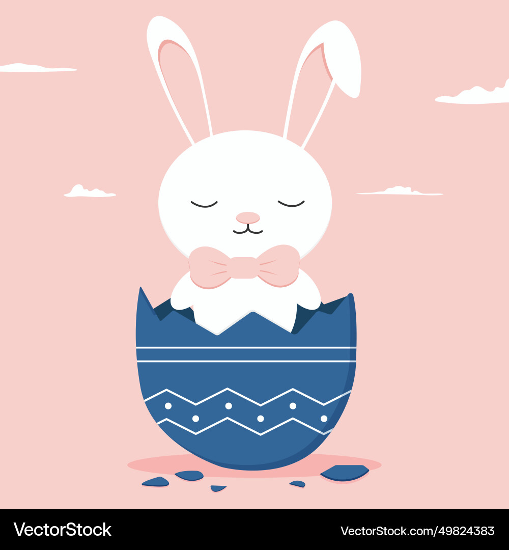 Easter greeting card with bunny happy Royalty Free Vector