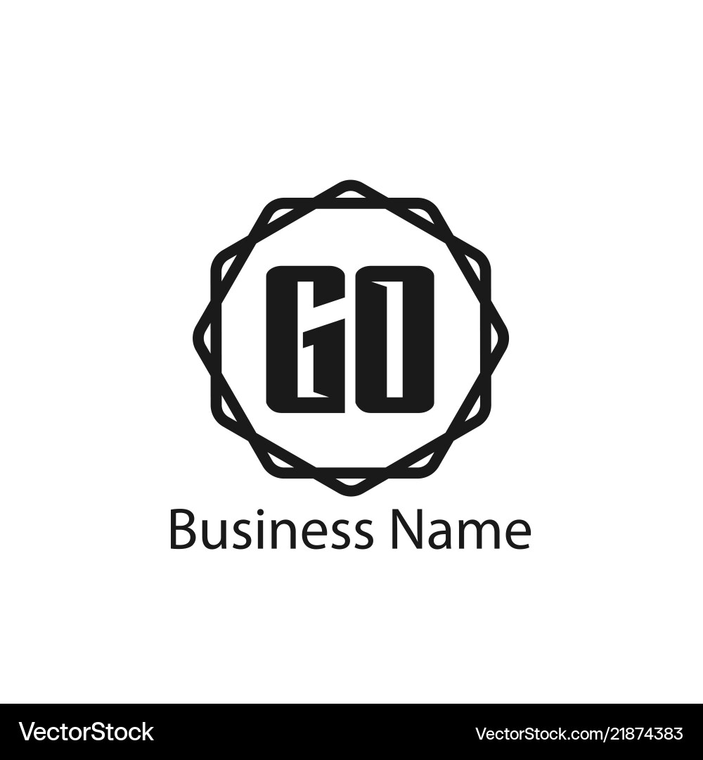 Initial letter go logo template design Royalty Free Vector