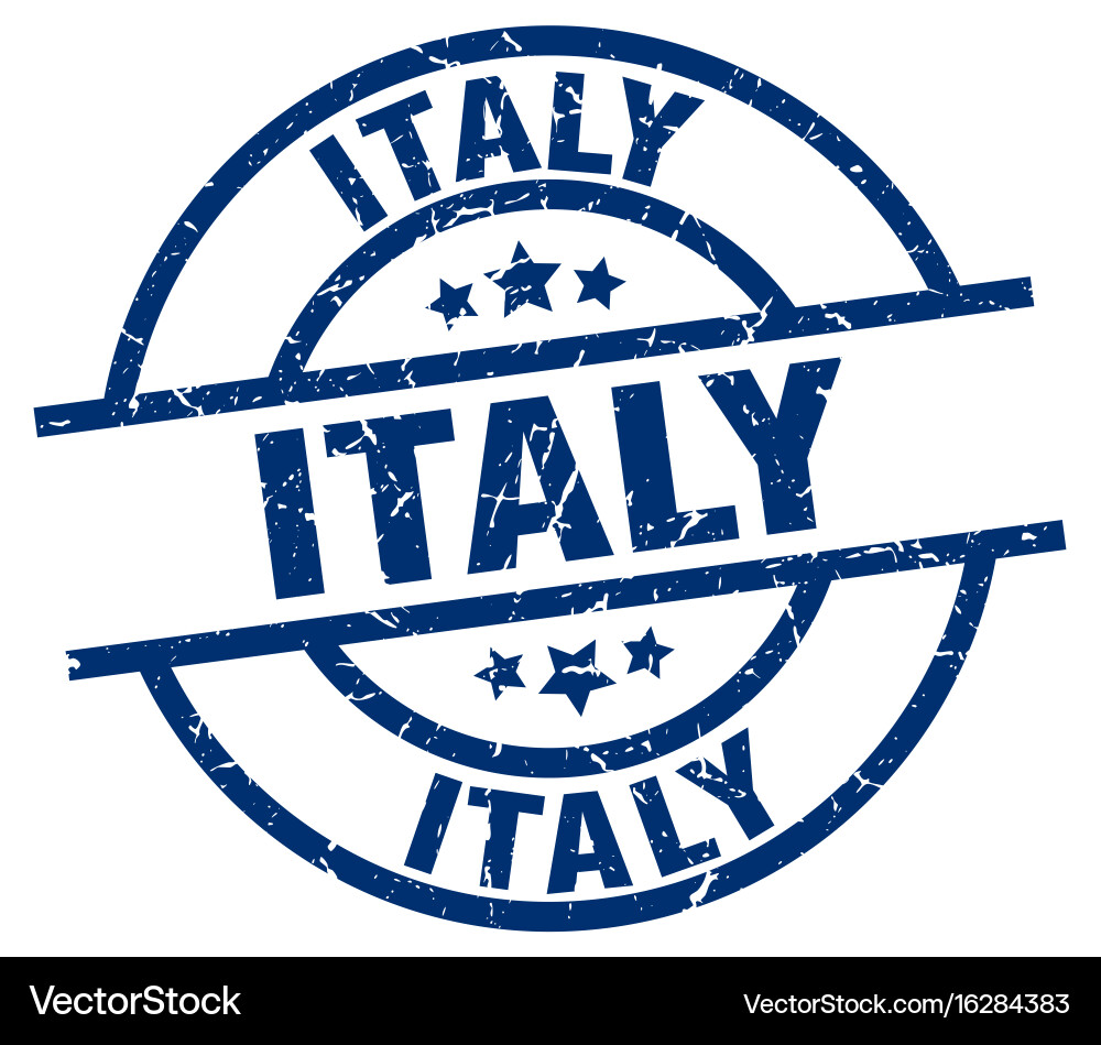 Italy blue round grunge stamp Royalty Free Vector Image