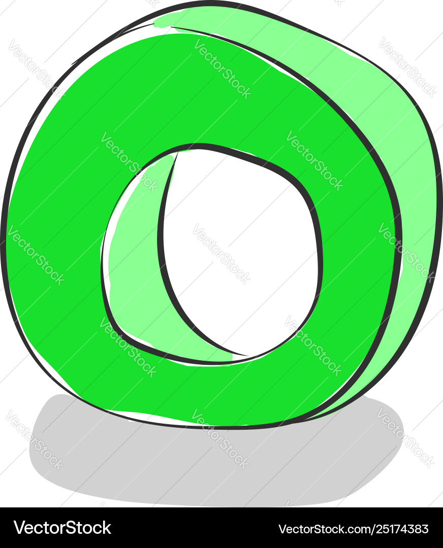 Letter o alphabet or color Royalty Free Vector Image