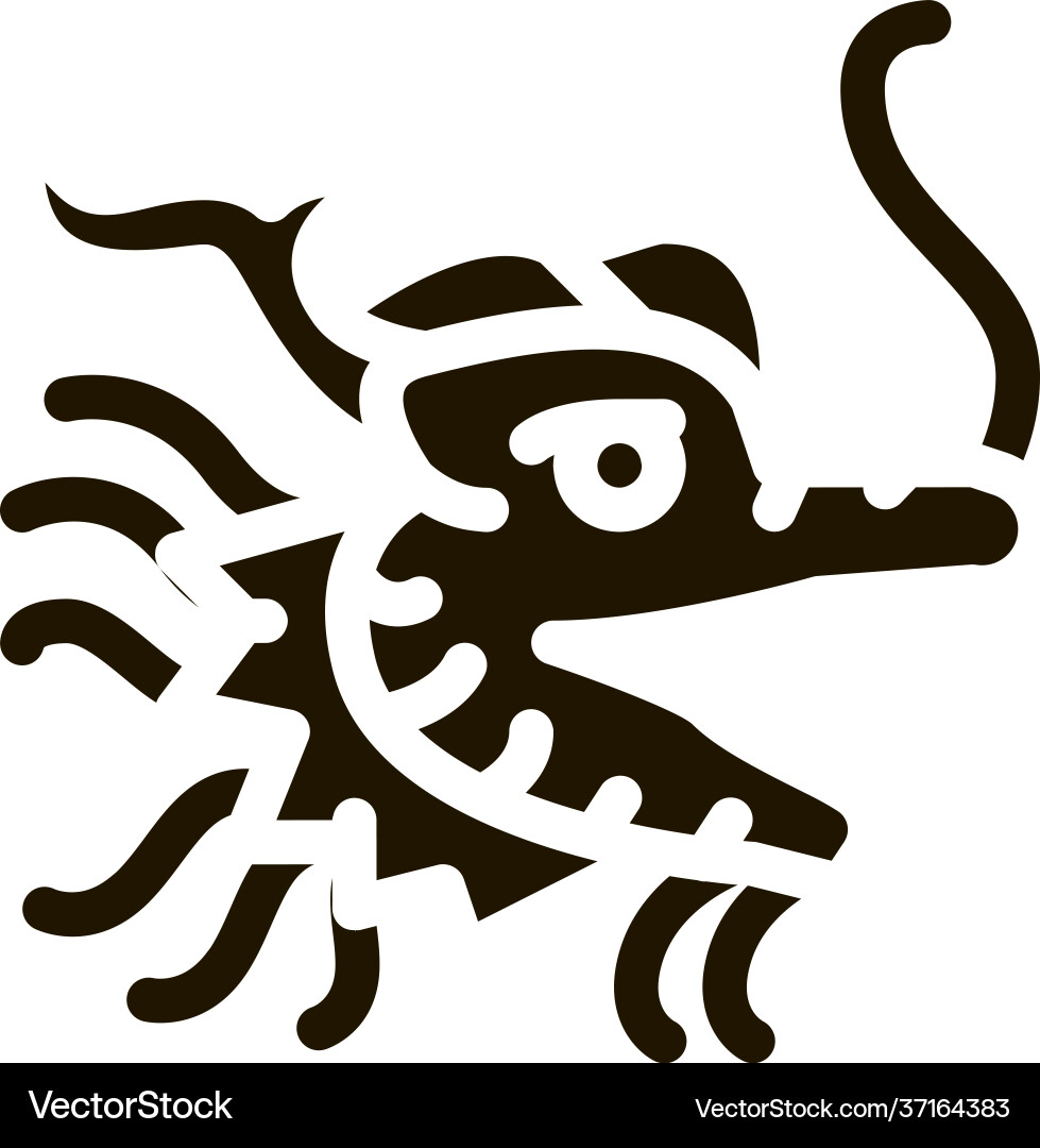 Mask chinese dragon icon glyph Royalty Free Vector Image