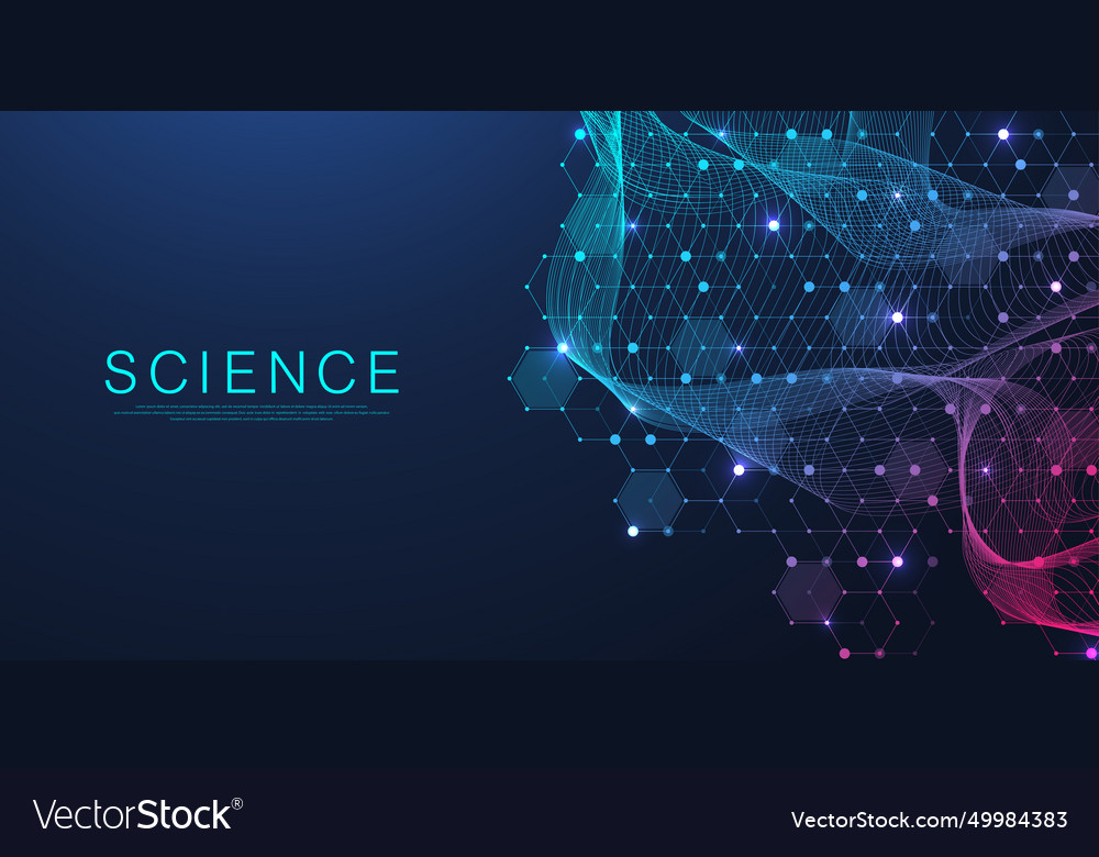 Molecular Abstract Structure And Genetic Vector Image