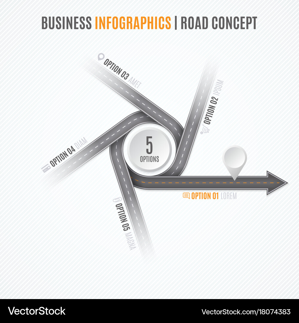 Navigation map infographic concept crossroad Vector Image