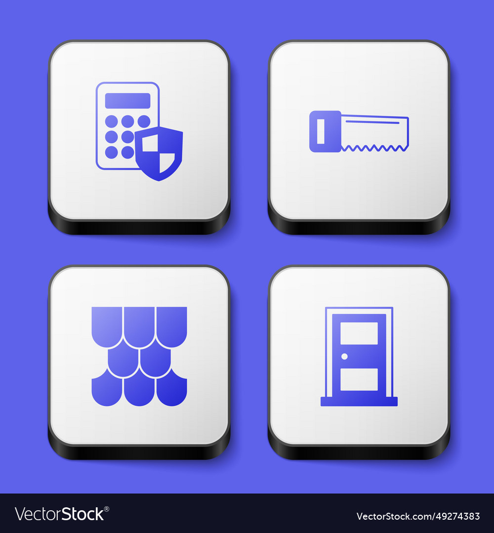 Set security keypad access panel hand saw roof Vector Image