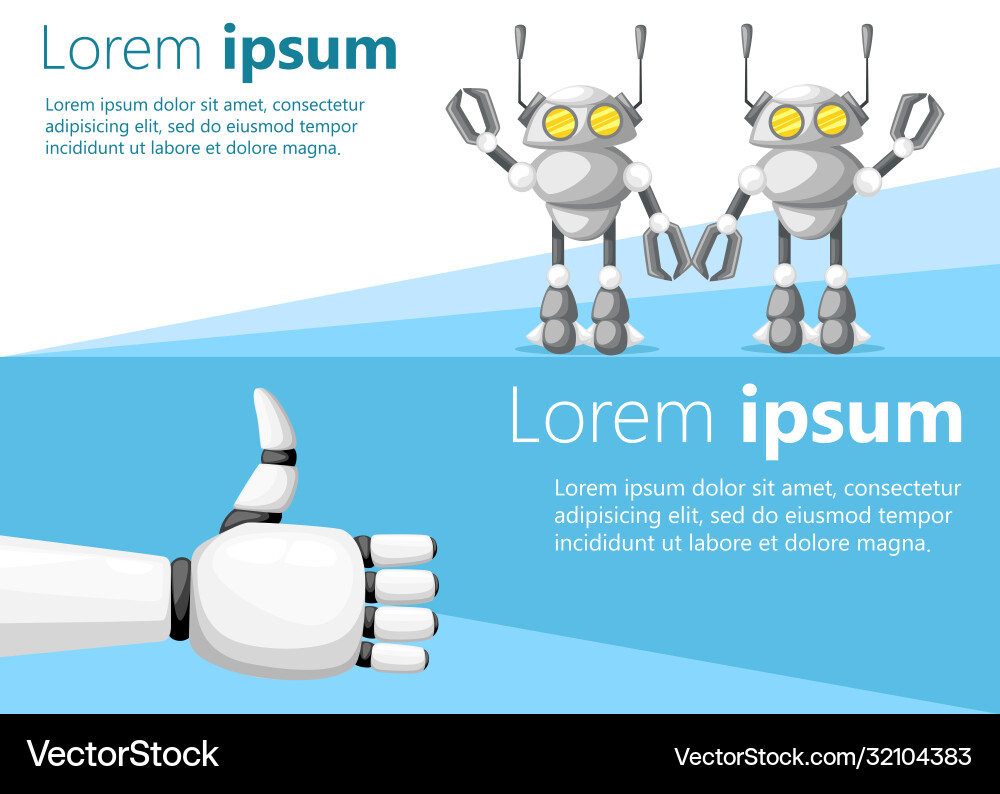 Thumbs up white robot hand or robotic arm Vector Image