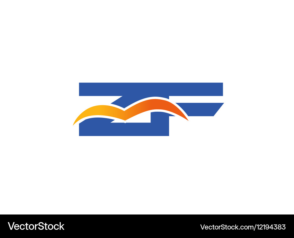 ZF Logo Graphic Branding Letter Element Royalty Free Vector