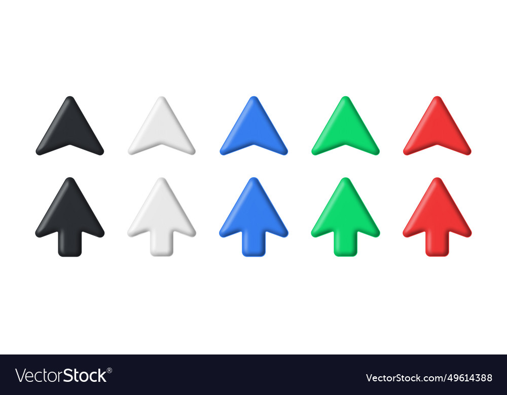 3d arrows realistic device multicolor pointers Vector Image