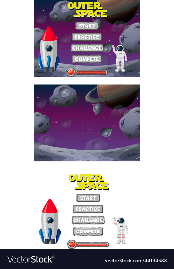 A game background template with elements Vector Image