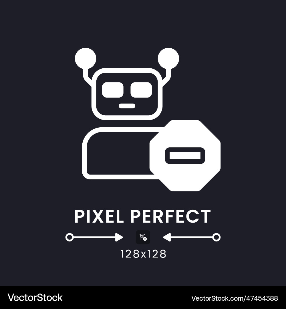 Advanced bot protection white solid desktop icon Vector Image