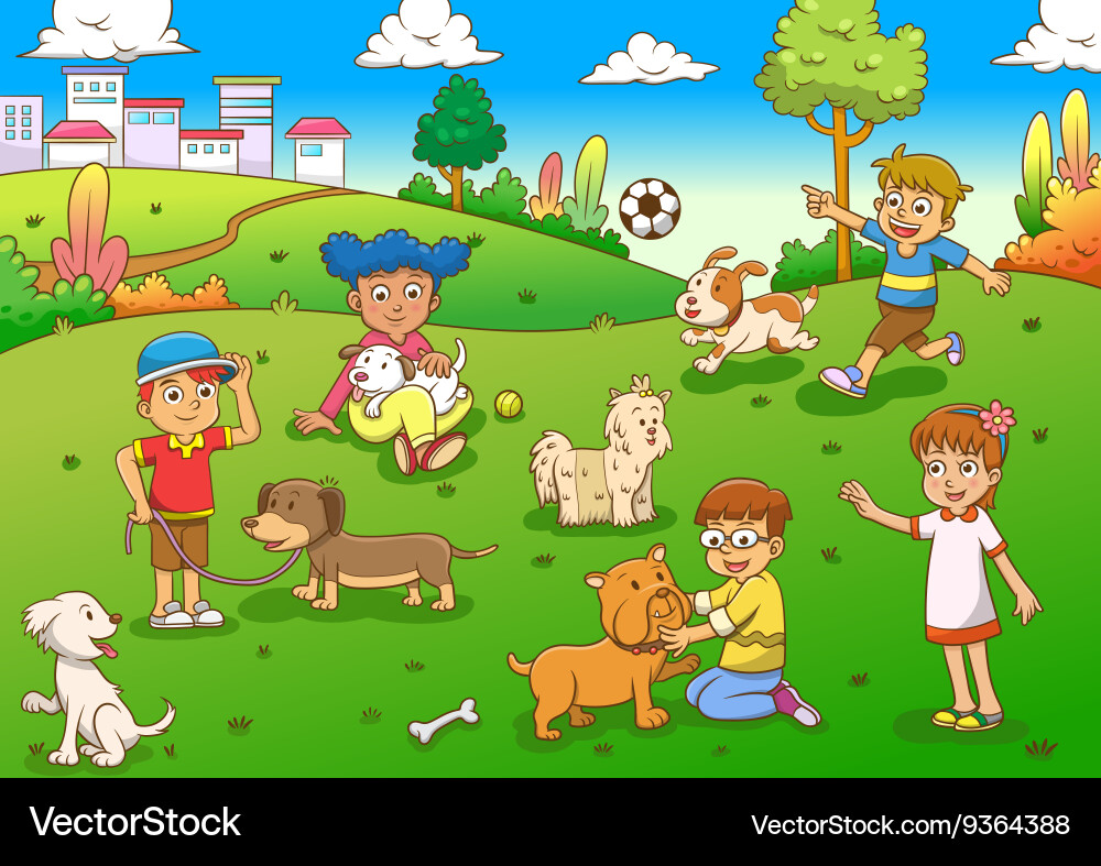 Child and pet cartoon Royalty Free Vector Image