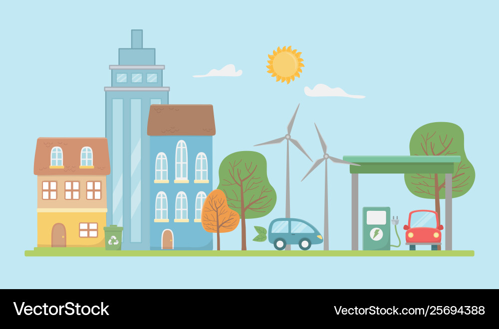 Eco city and save planet design Royalty Free Vector Image