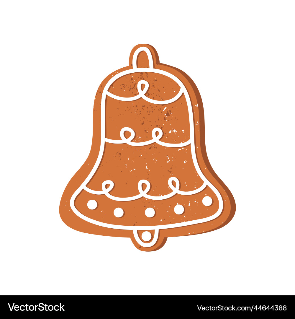 Gingerbread christmas bell isolated on white Vector Image