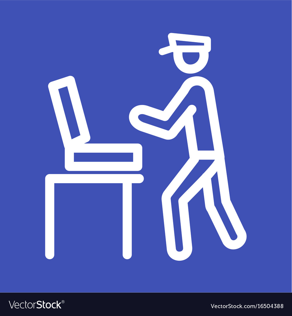 Guard checking briefcase Royalty Free Vector Image