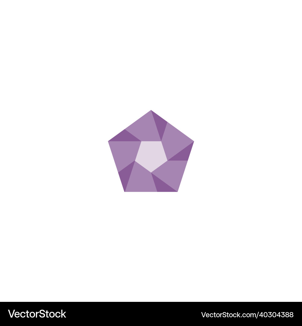 Logos symbols icons creative pentagons Royalty Free Vector