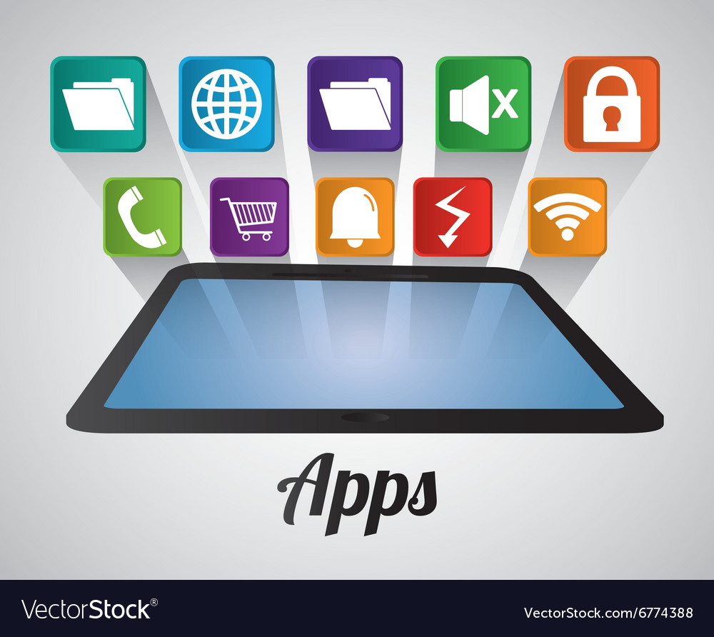 Mobile technology applications Royalty Free Vector Image