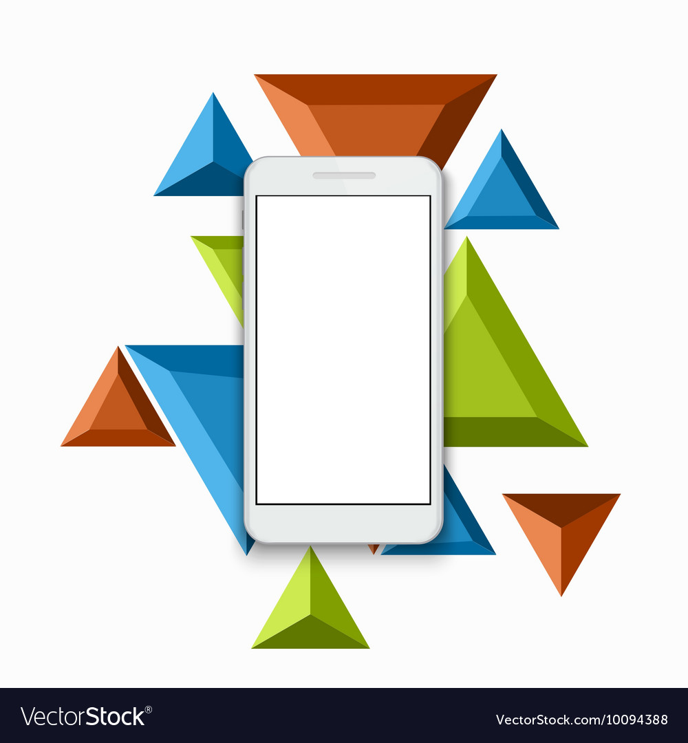 Modern smartphone triangular background Royalty Free Vector