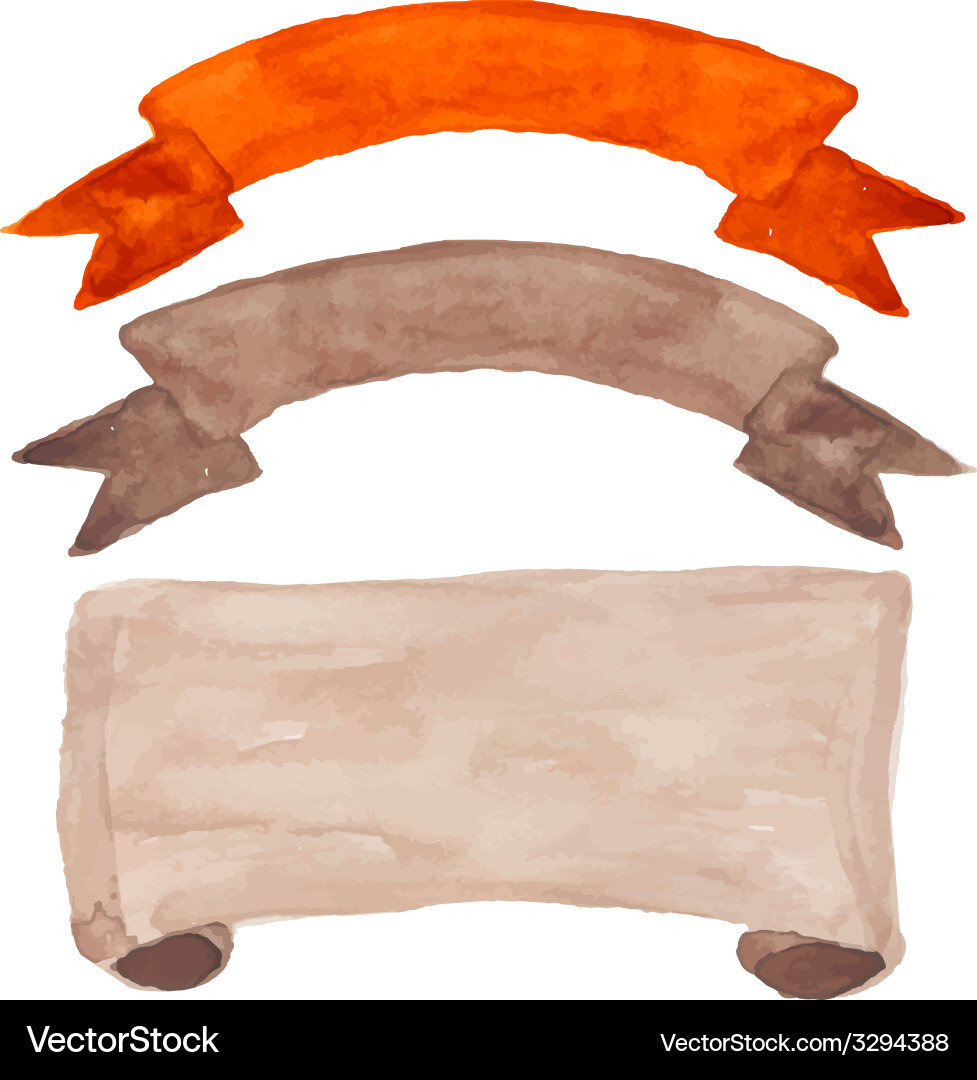 Red brown beige ribbon set on white background Vector Image