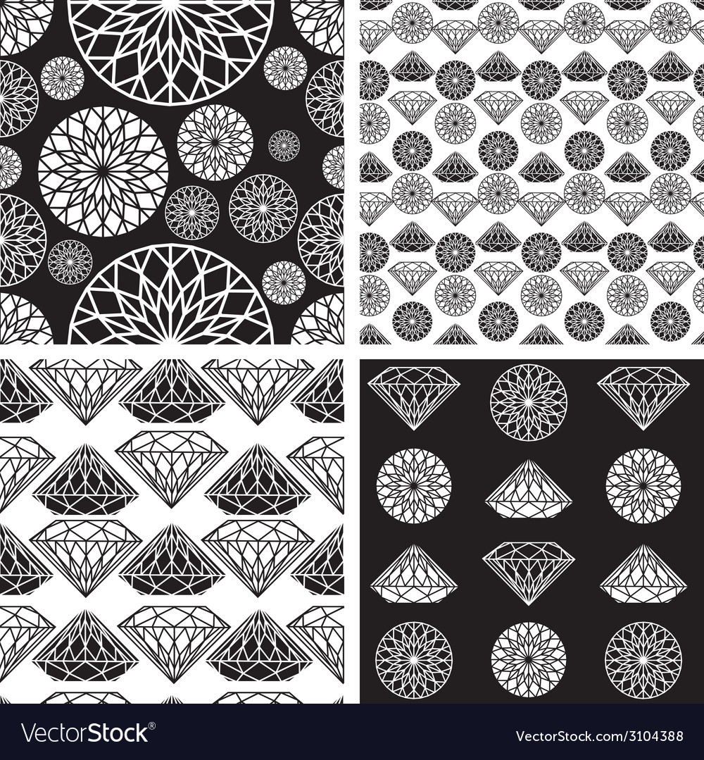 Seamless diamonds set 1 Royalty Free Vector Image