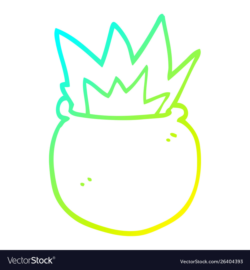 Cold gradient line drawing cartoon exploding Vector Image