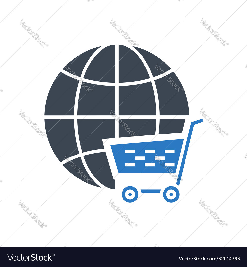 E-commerce solution glyph icon Royalty Free Vector Image