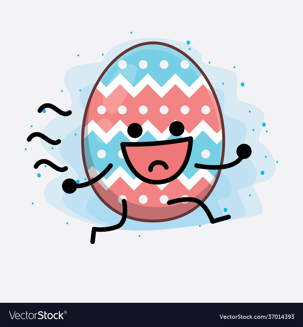 Easter egg cute character with simple face hands Vector Image