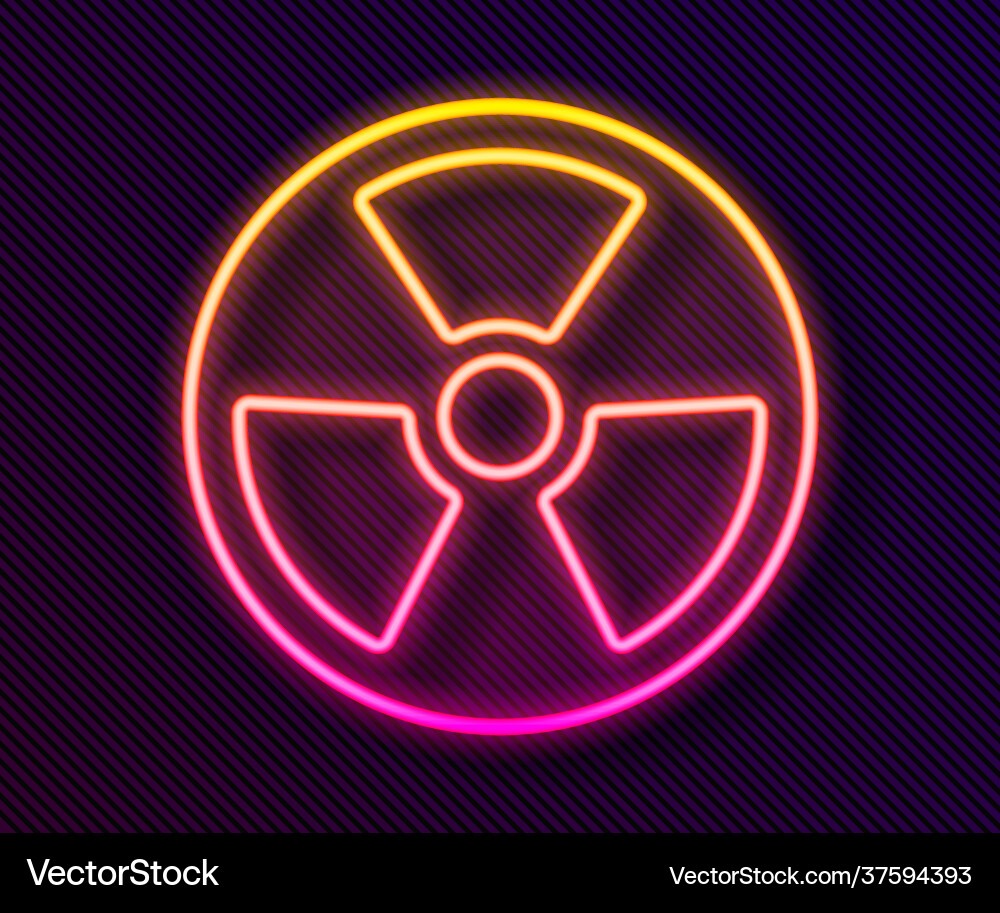 Glowing neon line radioactive icon isolated Vector Image