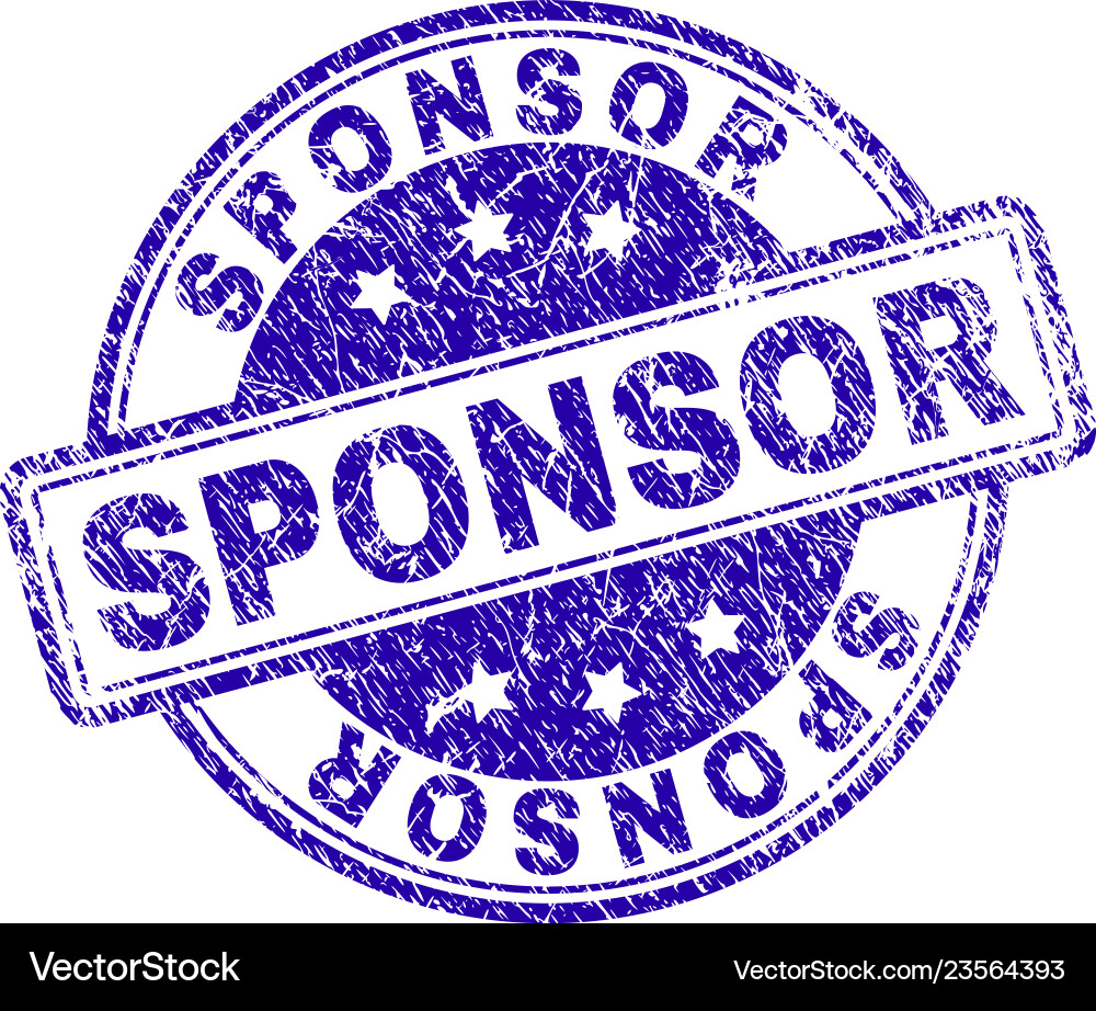 Grunge textured sponsor stamp seal Royalty Free Vector Image