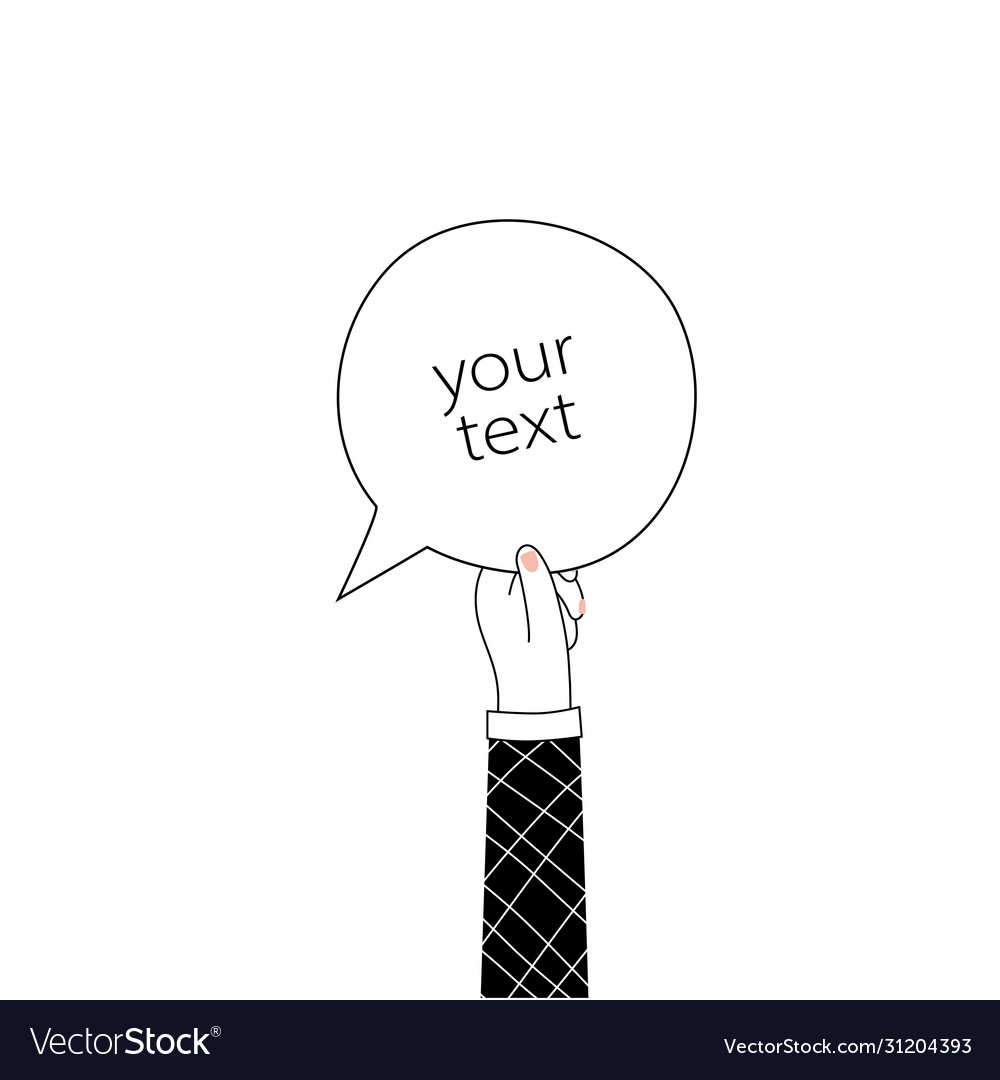 Hand Holding Empty Sign Royalty Free Vector Image