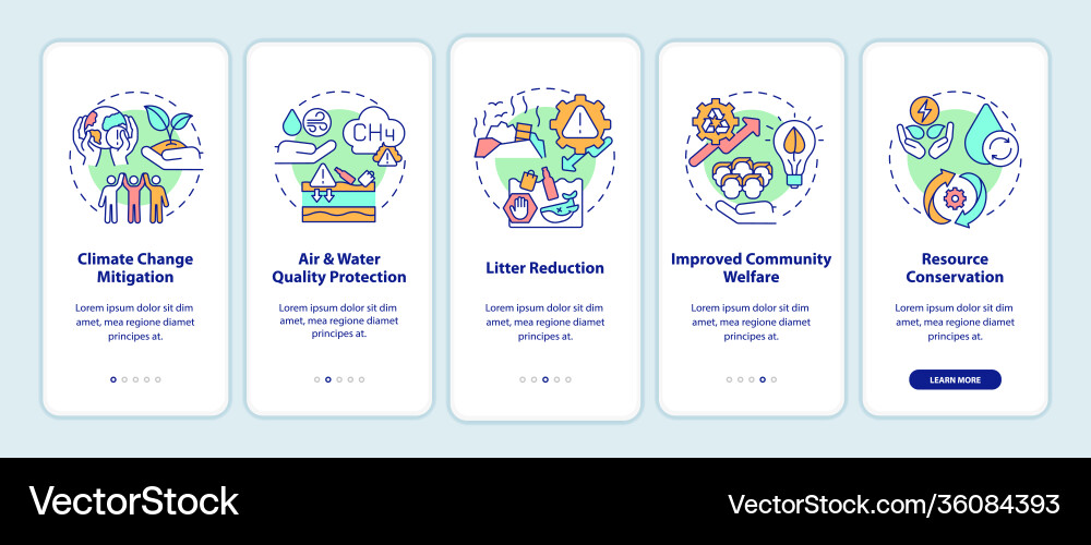 Organic waste reduction benefits onboarding Vector Image
