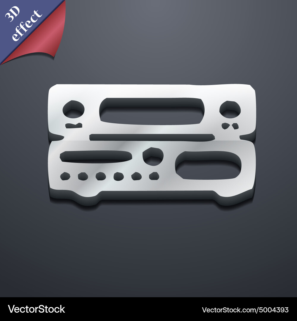 Radio receiver amplifier icon symbol 3d style Vector Image