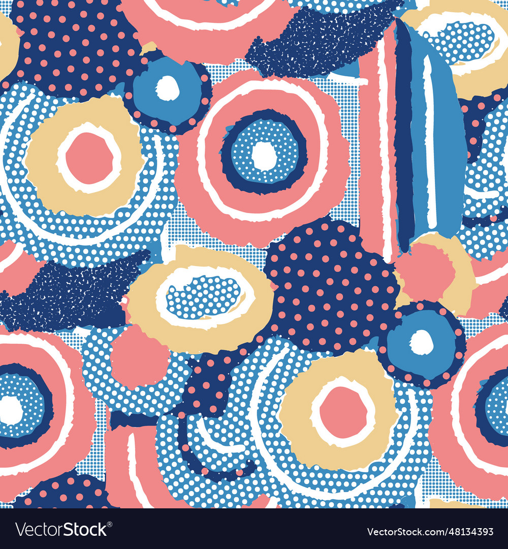 Seamless pattern with riso print effect Royalty Free Vector