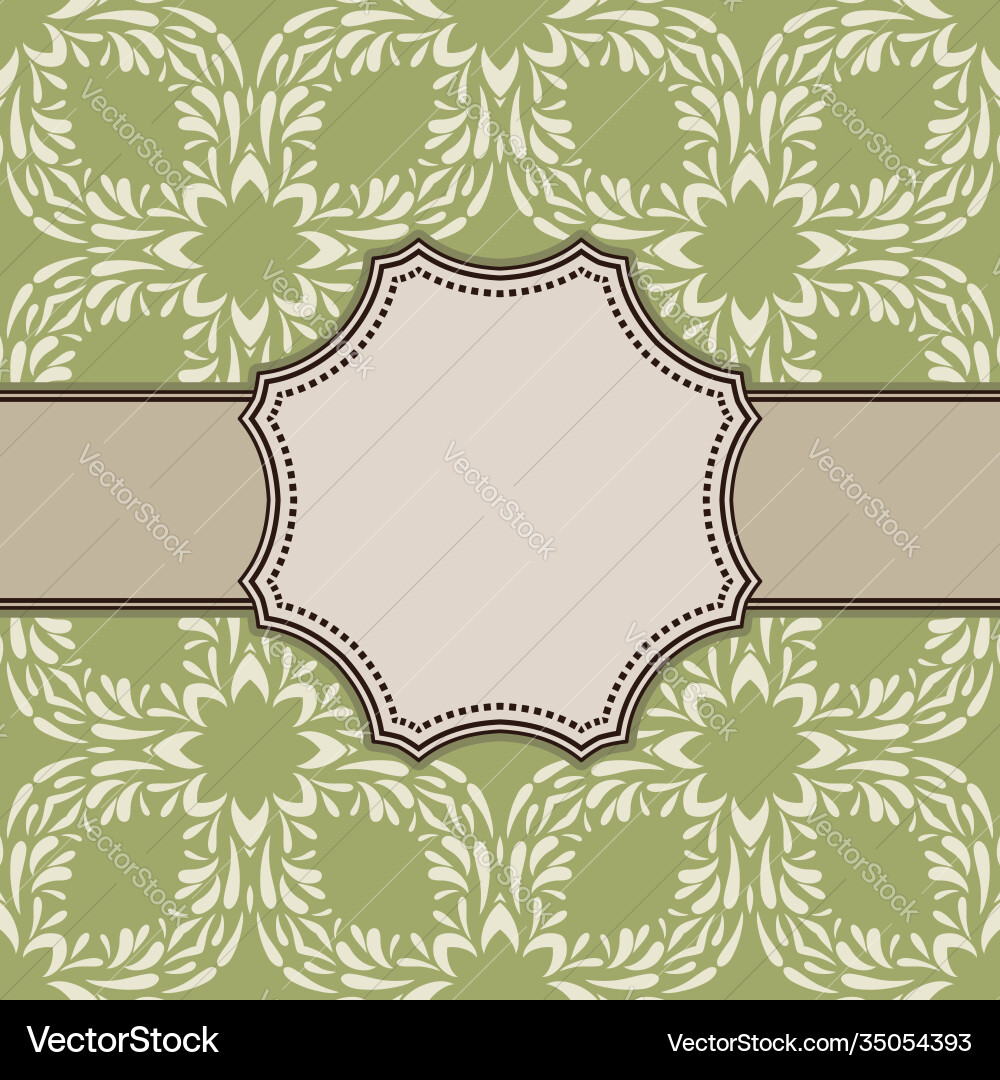 Vintage abstract flower frame with text place Vector Image