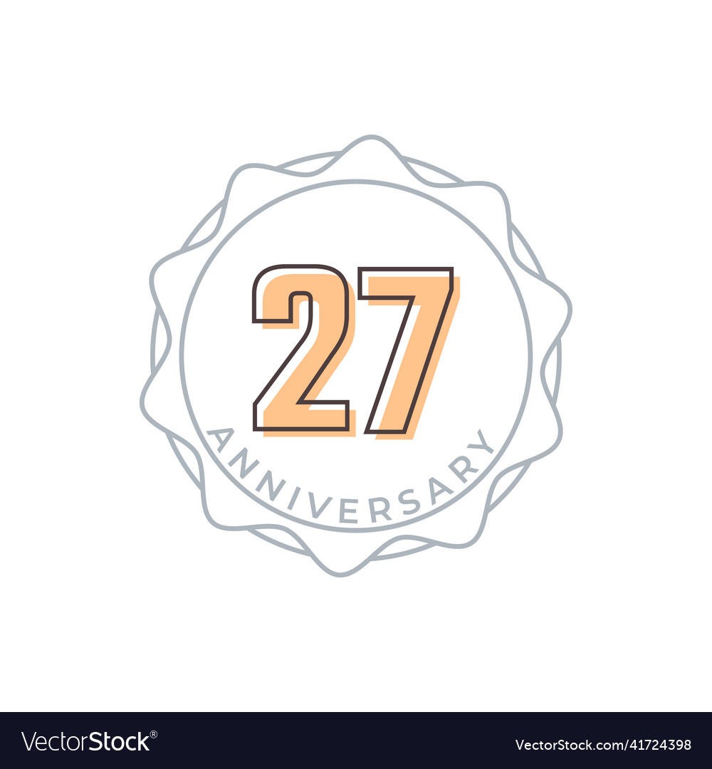27 year anniversary celebration badge happy Vector Image