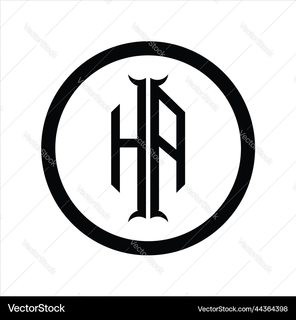 Ah logo monogram letter with hexagon horn shape Vector Image