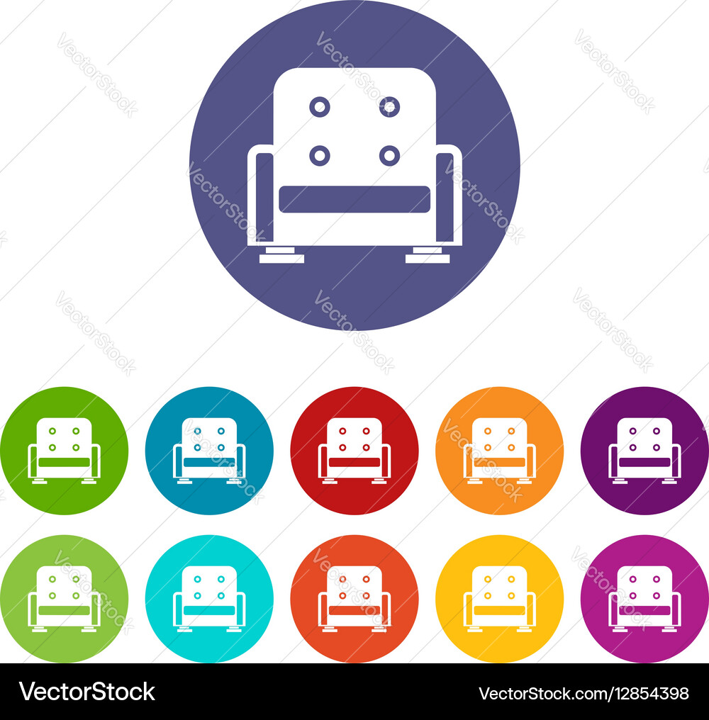 Armchair set icons Royalty Free Vector Image - VectorStock