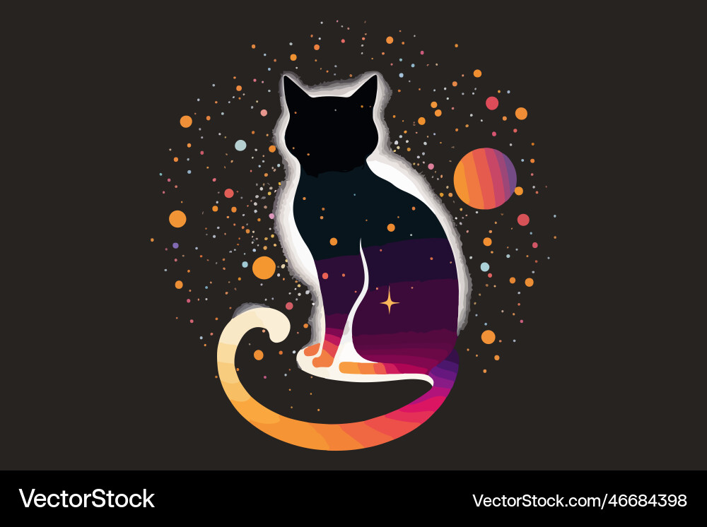 Cat galaxy Royalty Free Vector Image - VectorStock