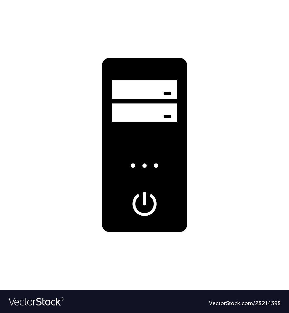 Computer system unit black icon on white Vector Image