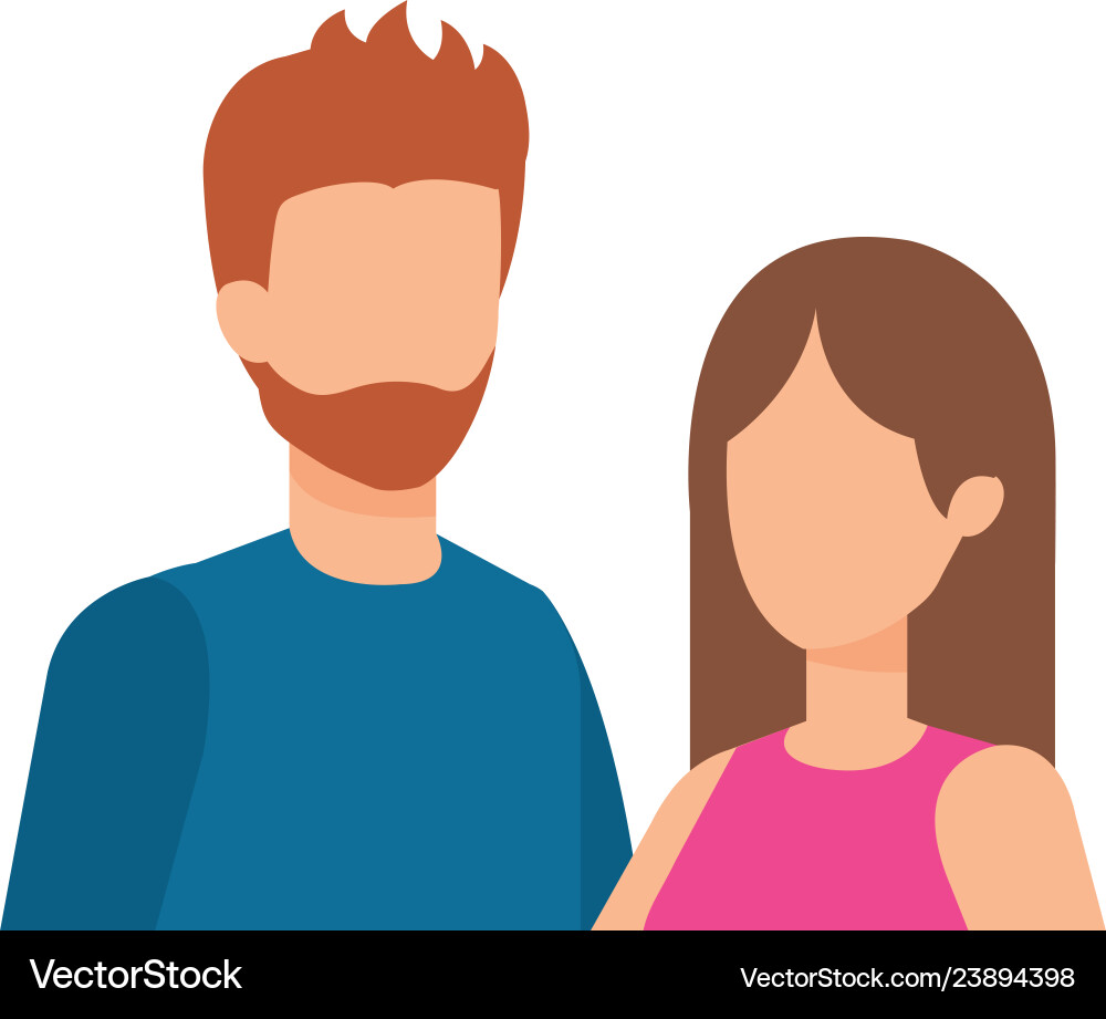 Couple avatar characters icons Royalty Free Vector Image