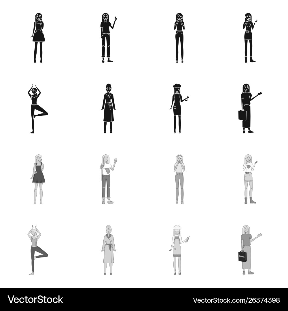 Design posture and mood sign collection Royalty Free Vector