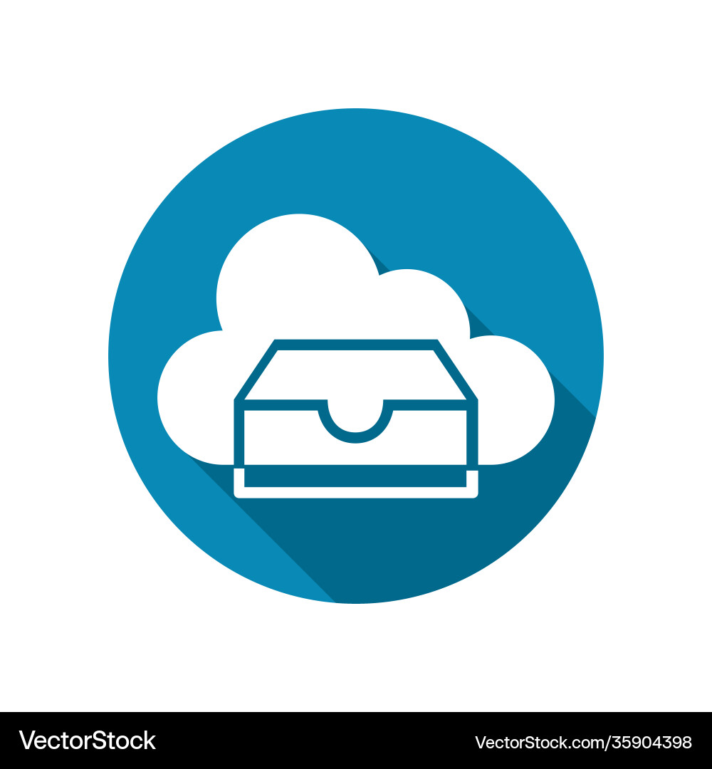 Folder icon on cloud isolated white Royalty Free Vector