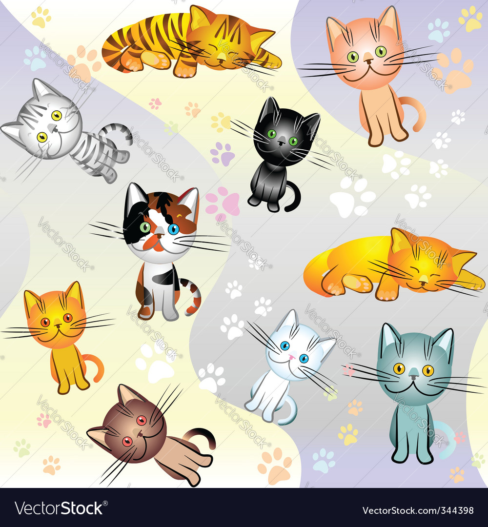 Kittens Royalty Free Vector Image - VectorStock
