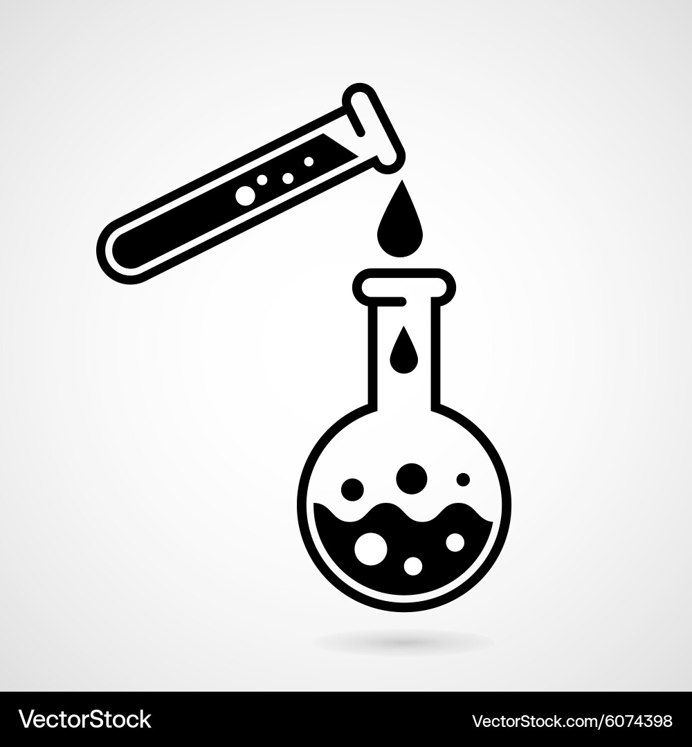 Laboratory test icon with tube and flask Vector Image