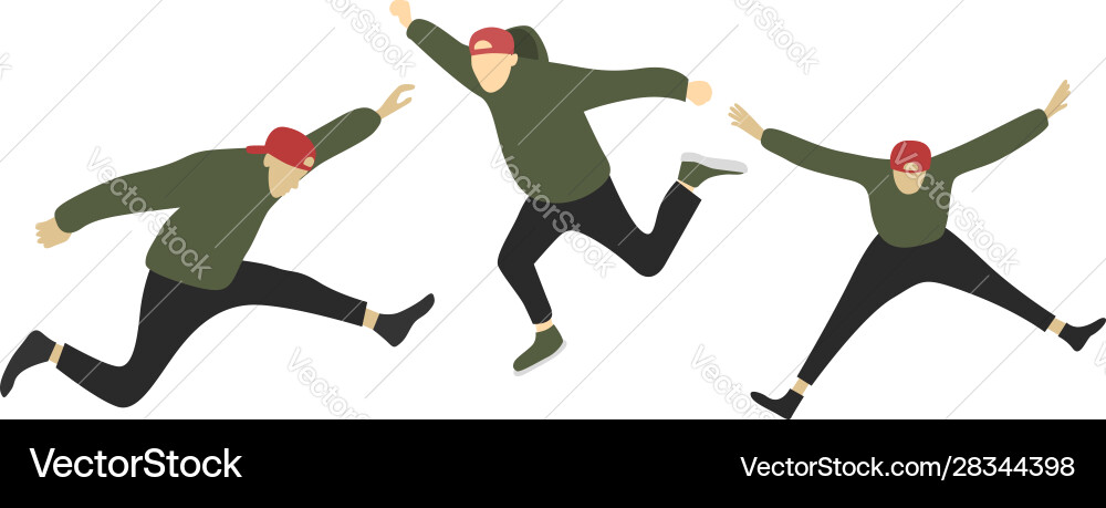 Man in jumping character for your design Vector Image
