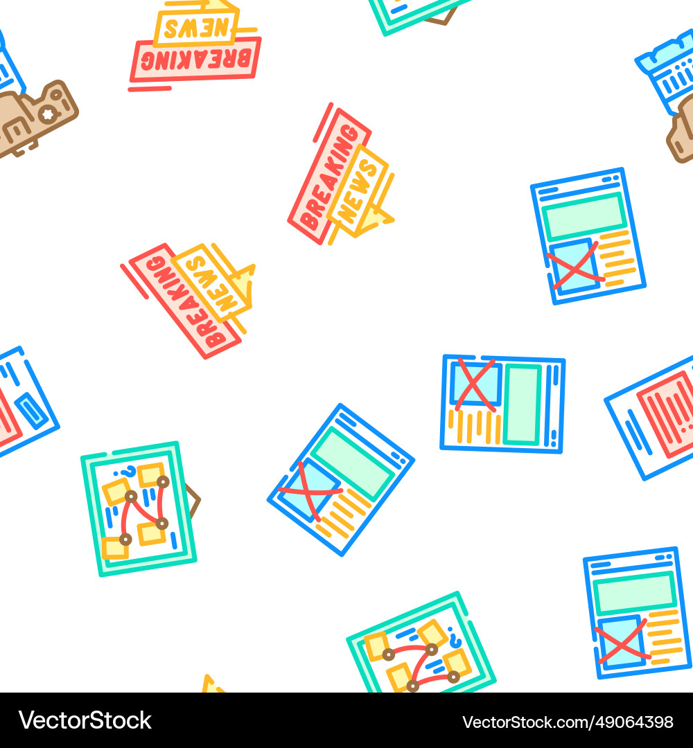 News media screen business seamless pattern Vector Image