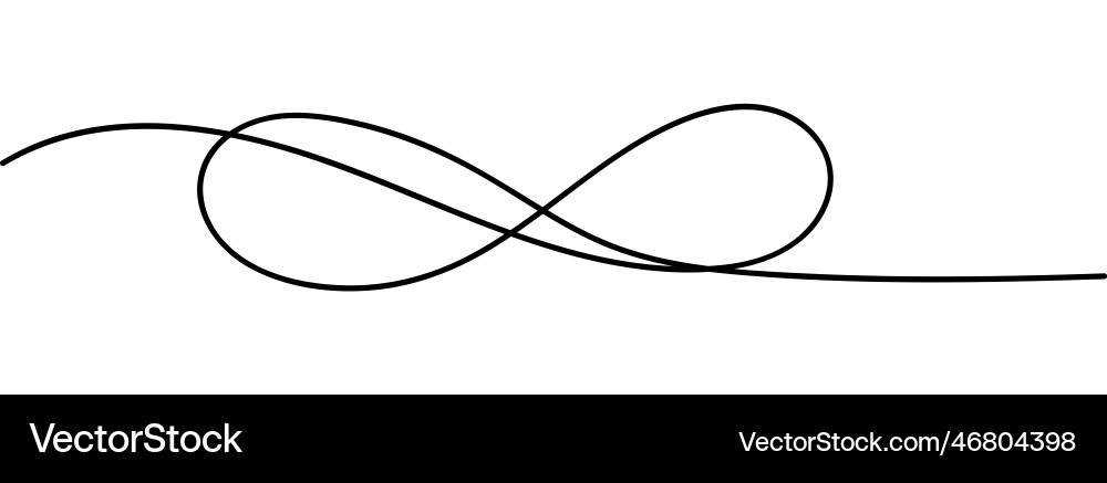 One continuous line of infinity symbol doodle Vector Image