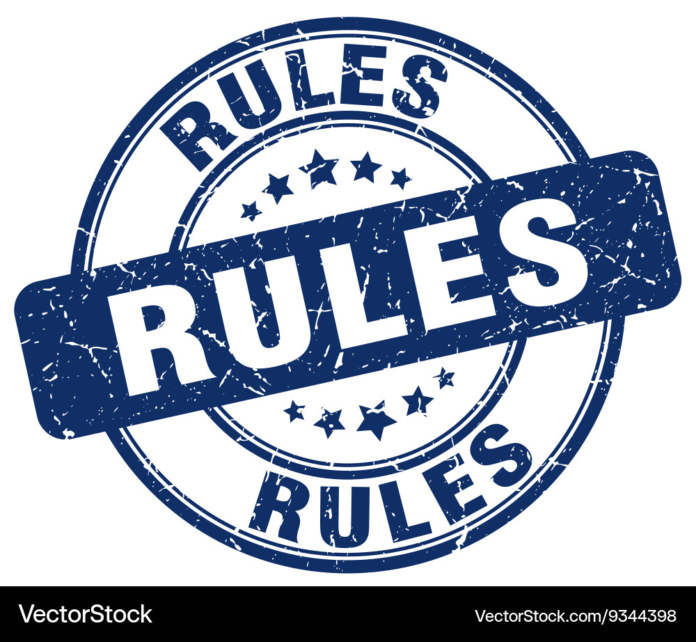 Rules blue grunge round vintage rubber stamp Vector Image