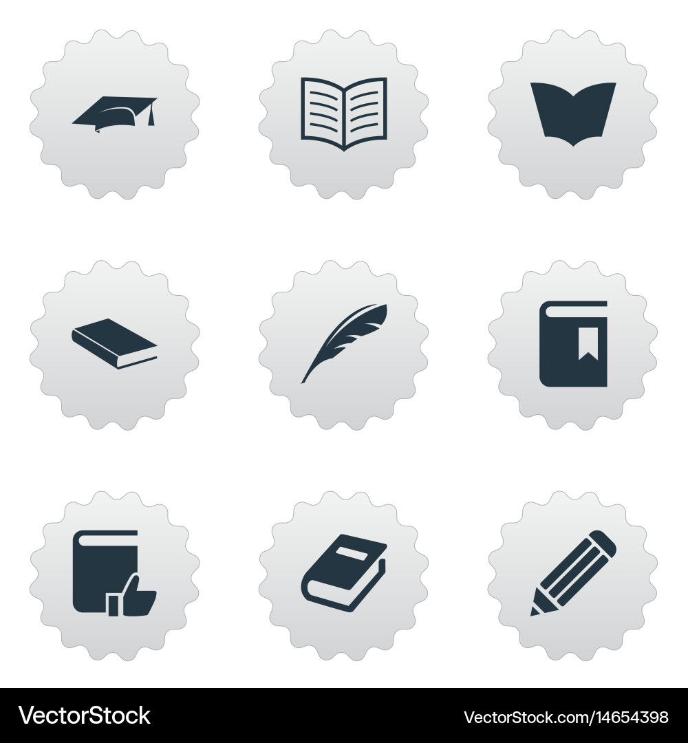Set of simple reading icons Royalty Free Vector Image